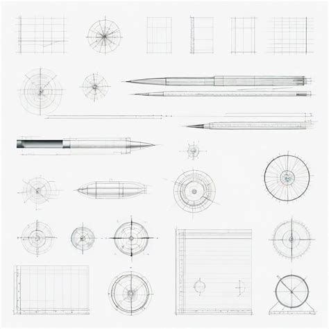 Drafting Vector Set White Background Isolated A High Quality Premium