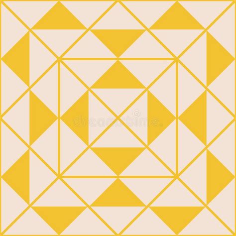 Geometry Triangle Shape Seamless Pattern Yellow Beige Delicate Color Contrast Design Stock
