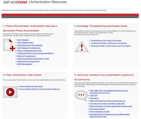 All New Authentication Resource Page Servicenow Community