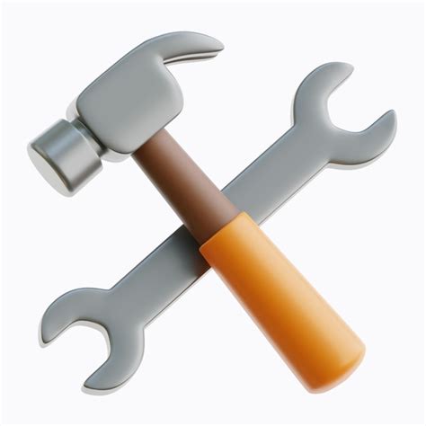 Premium Psd Hammer And Wrench 3d Icon Illustrations