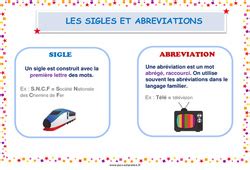 Sigles abréviations eme Primaire Exercice évaluation révision leçon pdf à imprimer