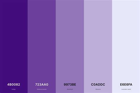16 Indigo And Lavender Color Palette Color Palette With Indigo Hex