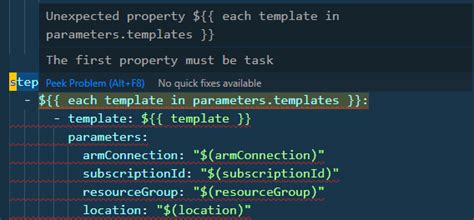 Each Expression As Pipeline Task Highlighted As Error Issue Microsoft Azure Pipelines
