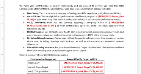 Total Comp Statement Mail Merge Tutorial Using Microsoft 365 Word And