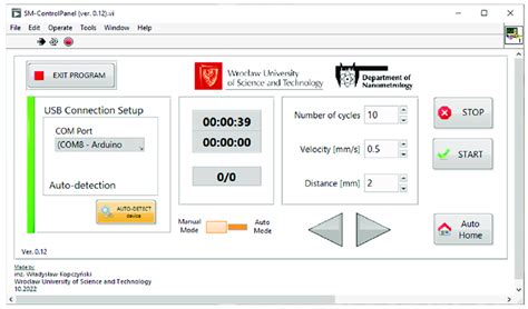 Software Control Panel For The Definition Of Parameters Of The Wear