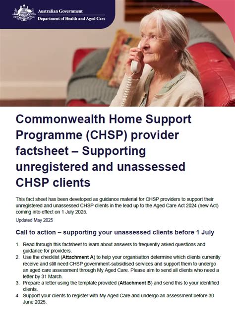 Commonwealth Home Support Programme Chsp Provider Fact Sheet Supporting Unregistered And