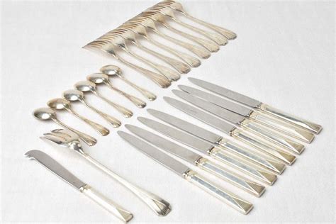Antique Christofle Flatware Art Deco W Geometric Motif Chez Pluie