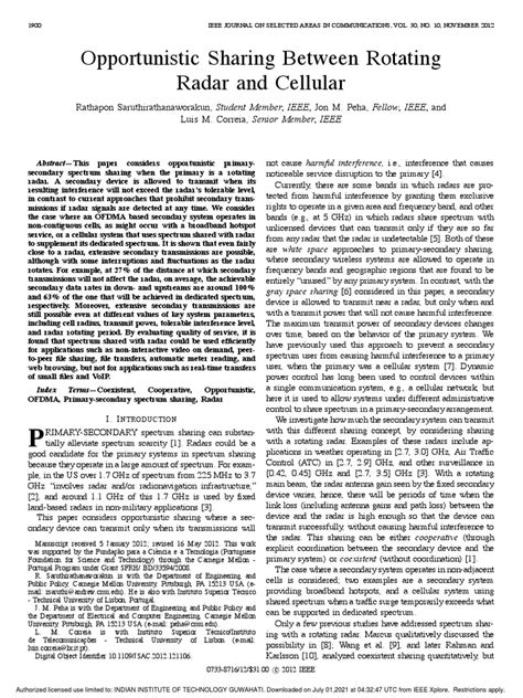 opportunistic sharing between rotating radar and cellular pdf