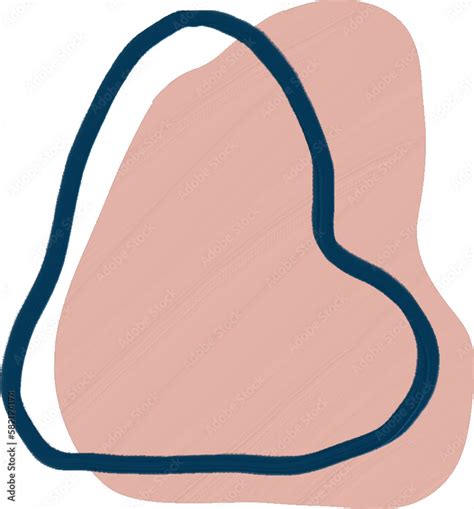 Aesthetic Shape Nude Pink Aesthetic Hearted Shape With Navy Blue Aesthetic Frame File Eps Stock