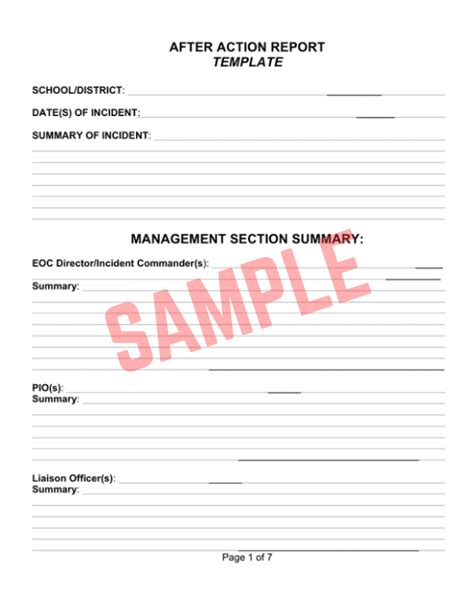 Emergency Management After Action Report Template
