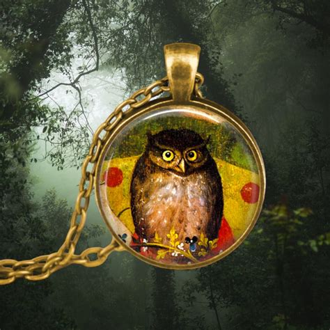 Hieronymus Bosch Owl Jewelry Owl Pendant Necklace Garden Of Earthly
