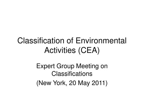 Ppt Classification Of Environmental Activities Cea Powerpoint