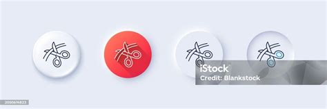 가위 선 아이콘입니다 절단 리본 기호입니다 재단 도구 선 아이콘 벡터 3차원 형태에 대한 스톡 벡터 아트 및 기타 이미지 3차원 형태 가위 고급 Istock