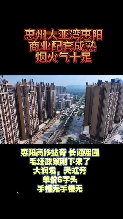 刚出最新特价楼盘单价6字头 港人必睇 三房四房精美户型设计 70年产权现楼 返港方便购物方便天虹 发到家超市综合肉菜 惠州大亞灣