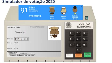 Simulador de urna eletrônica passo a passo de como votar