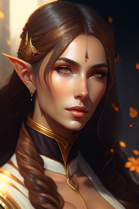 Lexica A Portrait Of Female Elf Brown Air Witch Fantasy Sharp