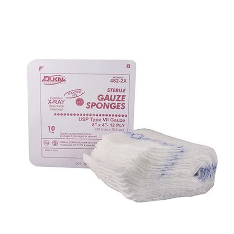 Sponge Raytec 12ply 8″x4″ 10 Tr 48 Tr Cs Dukal Esg Supplies