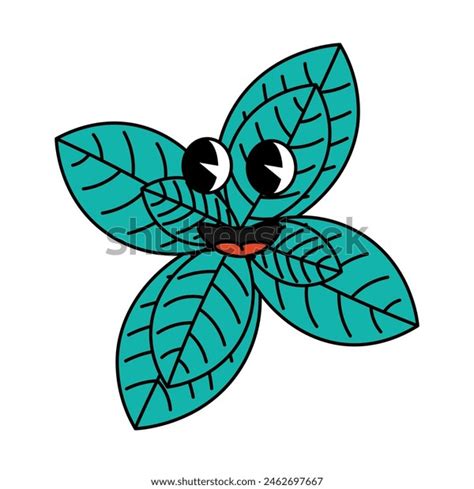 Mint Character 70s Cartoon Style Vector Stock Vector Royalty Free 2462697667 Shutterstock
