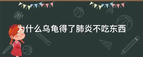 为什么乌龟得了肺炎不吃东西 业百科