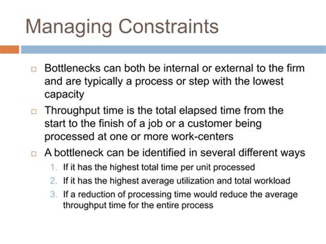Constraint Management Operations Managementppt