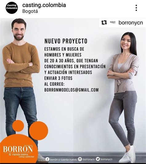 Casting En Colombia Se Buscan Hombres Y Mujeres De 20 A 30 Años Para