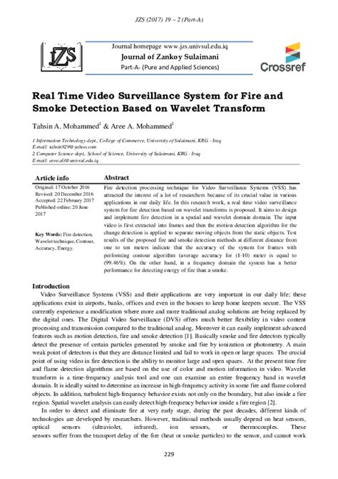 Pdf Real Time Video Surveillance System For Fire And Smoke Detection