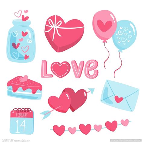 情人节元素设计图广告设计广告设计设计图库昵图网