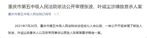 重庆两幼童坠亡案一审开庭张波叶诚尘涉嫌故意杀人择期宣判 陈某某
