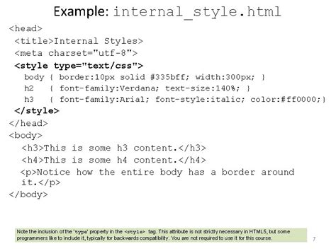 Css Internal Style Sheets External Style Sheets Learning