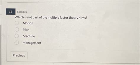 Solved Pointswhich Is Not Part Of The Multiple Factor Chegg