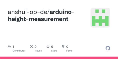 Github Anshul Op Dearduino Height Measurement