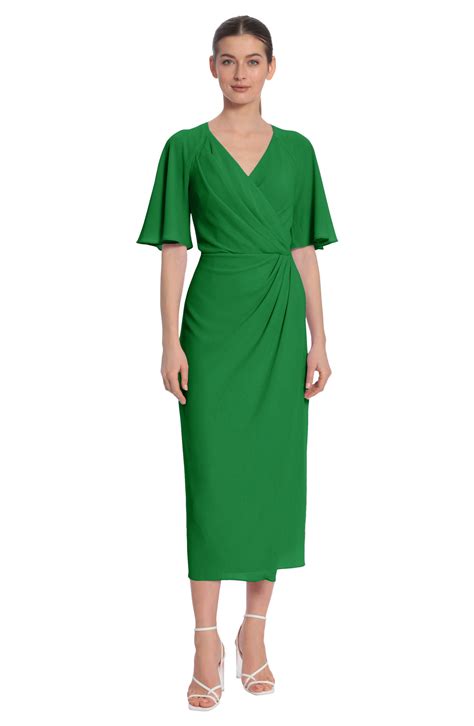 Maggy London Flutter Sleeve Faux Wrap Midi Dress Nordstrom In 2022
