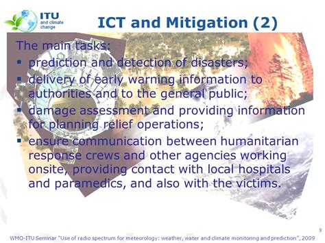 Icts In Climate Monitoring And Prediction And Disaster Mitigation Ppt