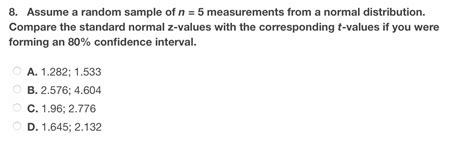 Solved Assume A Random Sample Of N Measurements From A Chegg