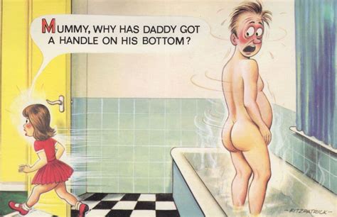 Bamforth Naked Man In Bath Stripper Comic Postcard Manuscript Paper