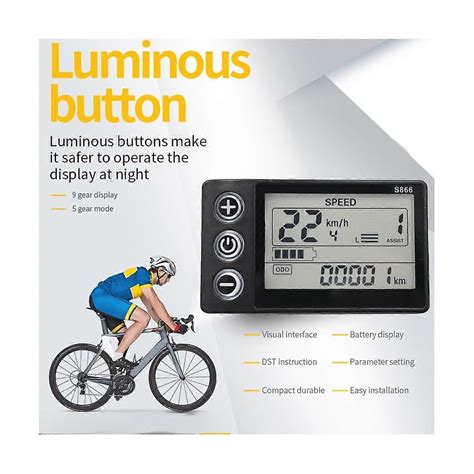 S866 Controller Panel Dashboard 36v 350w Sine Wave Controller Electric Bike Lcd Display For E