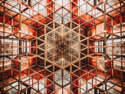 Grunge Background With An Abstract Geometric Grid Creating A Visually Stimulating And