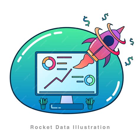 Premium Vector Rocket Data Minimalist Vector Illustration
