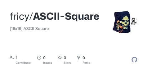 Github Fricy Ascii Square [16x16] Ascii Square