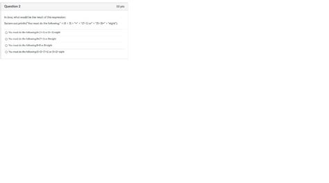 Solved In Java What Would Be The Result Of This Expression Chegg Com