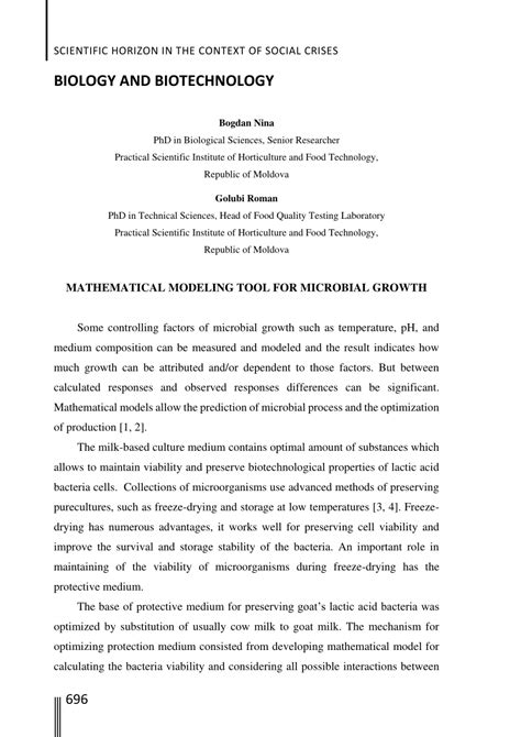 Pdf Mathematical Modeling Tool For Microbial Growth