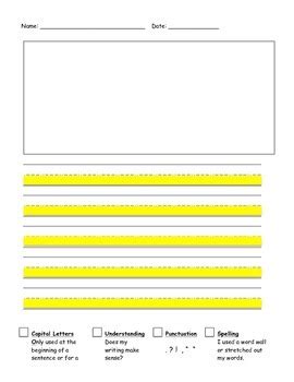 Highlighted Writing Paper With Editing Check List By Samantha S Store
