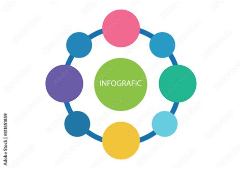 Infographic Circle Flowchart Workflow Diagram Organization Chart Vector Illustration Stock