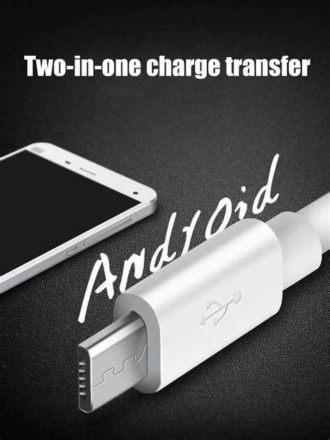 Usb To Android Interface Data Cable Made Of Pvc Material White 0 5m