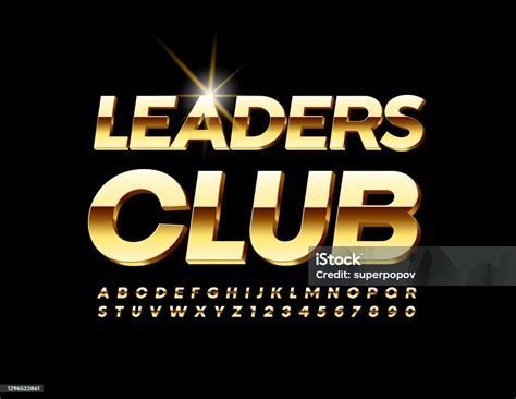벡터 엘리트 사인 리더스 클럽 럭셔리 골드 알파벳 문자 및 숫자 세트 감독에 대한 스톡 벡터 아트 및 기타 이미지 감독
