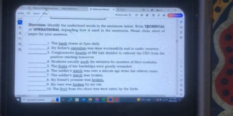 Direction Ideatify The Underlined Words In StudyX