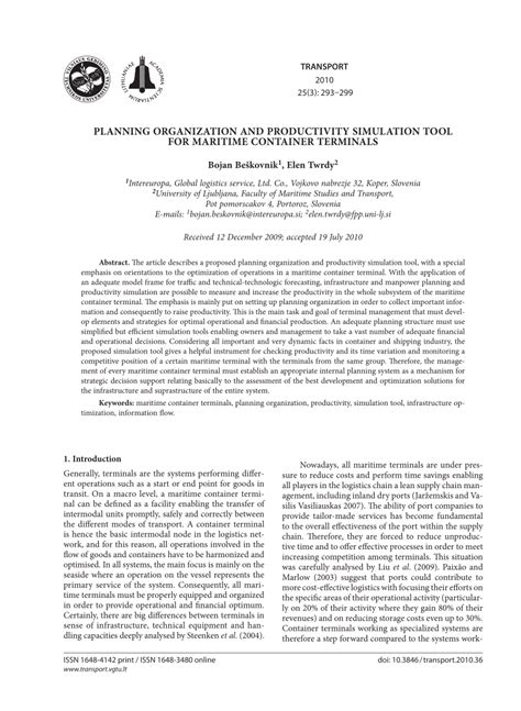 Pdf Planning Organization And Productivity Simulation Tool For