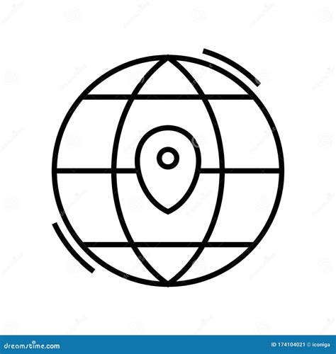 Abbildung Position Linie Symbol Konzept Umriss Vektor Darstellung Lineares Symbol Stock