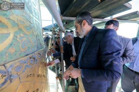 آغاز مرمت گلدسته ایوان حضرت امیرالمؤمنینع در نجف با همت استادکاران