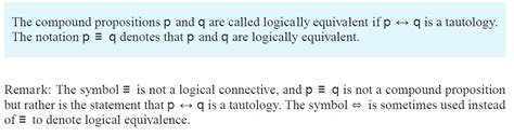 Logic Why Logical Equivalence Sentences Arent Considered As